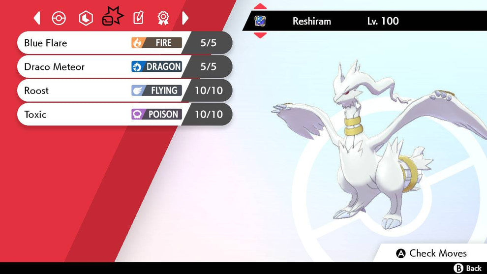 Pokemon Sword and Shield Ultra Shiny Reshiram 6IV-EV Trained – Pokemon4Ever