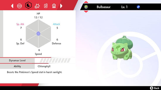 Pokemon Sword and Shield Shiny Level 1 Bulbasaur 6IV-EV Trained ...