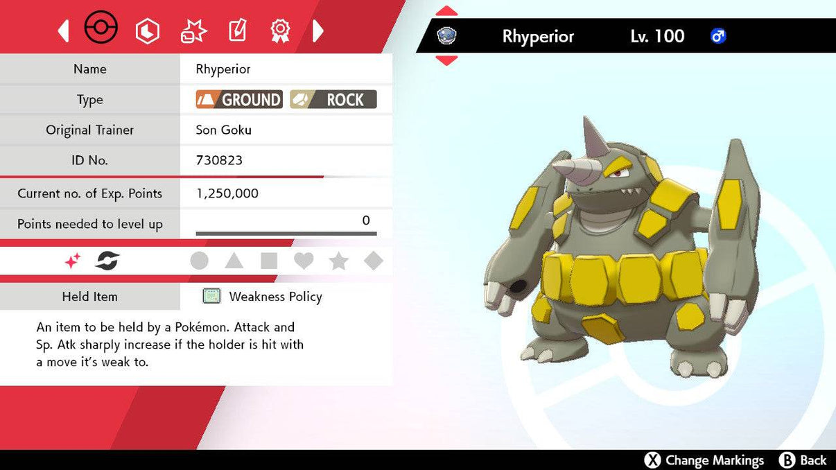 Pokemon Sword and Shield Shiny Rhyperior 6IV-EV Trained – Pokemon4Ever