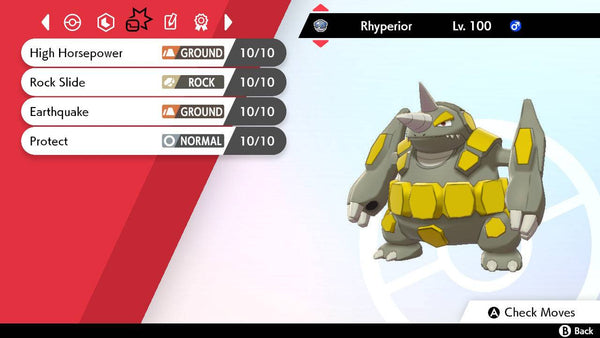 Pokemon Sword and Shield Shiny Rhyperior 6IV-EV Trained – Pokemon4Ever