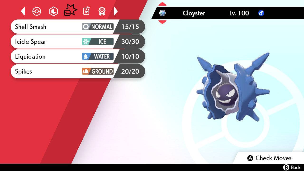 Pokemon Sword and Shield Shiny Cloyster 6IV-EV Trained – Pokemon4Ever