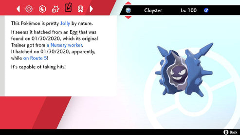 Pokemon Sword and Shield Shiny Cloyster 6IV-EV Trained – Pokemon4Ever