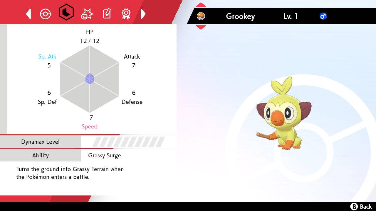 Pokemon Sword and Shield Ultra Shiny Hidden Ability Level 1 Grookey 6IV-EV Trained – Pokemon4Ever
