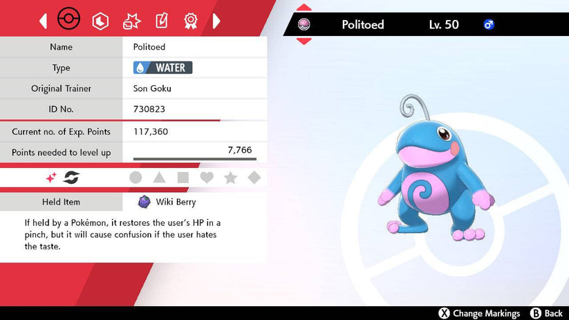 Pokemon Sword and Shield Shiny Politoed 6IV Competitively Trained ...