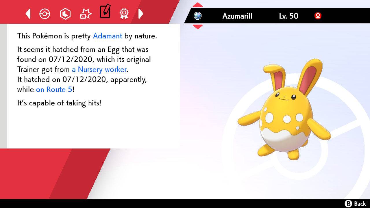 Pokemon Sword and Shield Shiny Azumarill 6IV-EV Trained – Pokemon4Ever