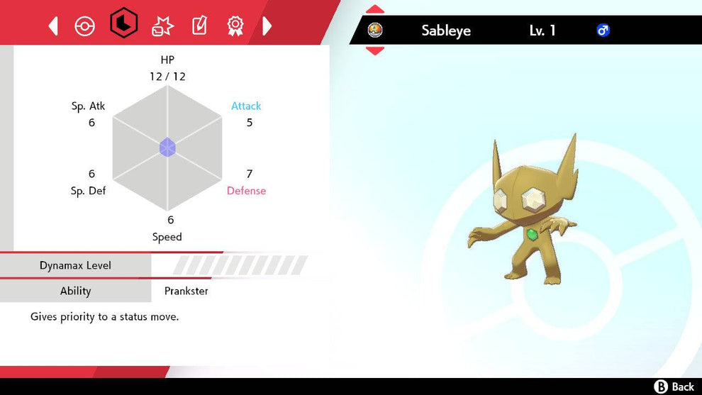 Pokemon Sword and Shield Shiny Level 1 Sableye 6IV-EV Trained ...