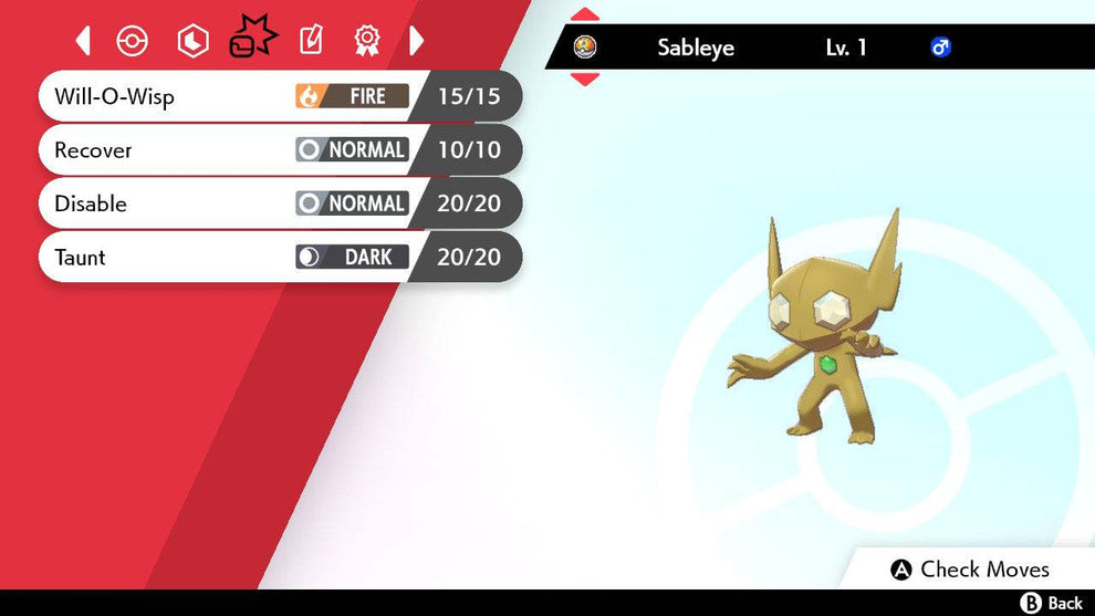 Pokemon Sword and Shield Shiny Level 1 Sableye 6IV-EV Trained ...