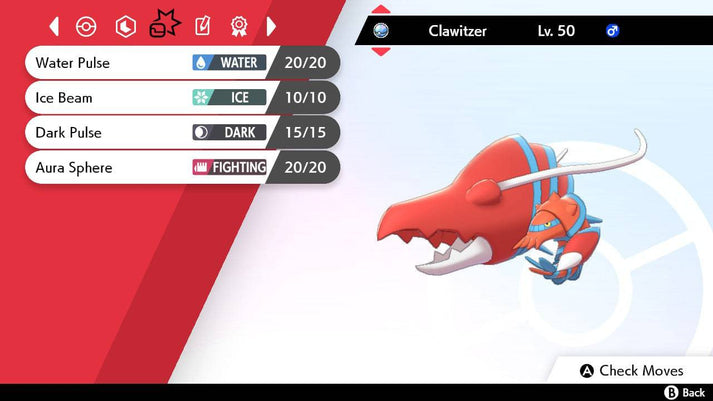 Pokemon Sword and Shield Ultra Shiny Clawitzer 6IV-EV Trained ...