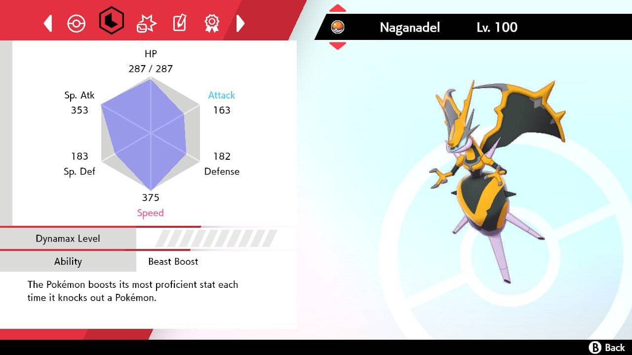 Pokemon Sword and Shield Ultra Shiny Naganadel 6IV-EV Trained ...
