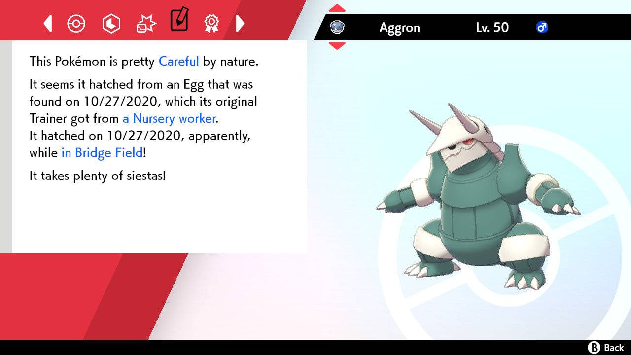 Pokemon Sword and Shield Shiny Aggron 6IV-EV Trained – Pokemon4Ever