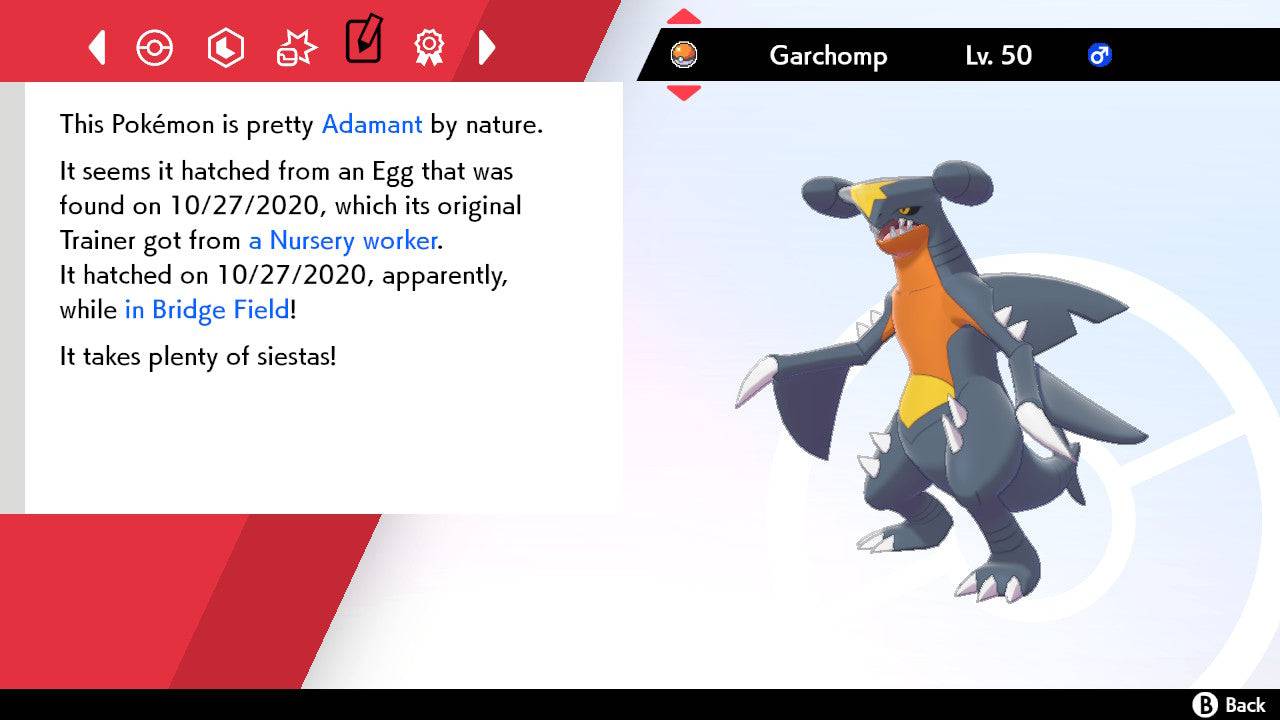 Pokemon Sword and Shield Shiny Garchomp 6IV-EV Trained – Pokemon4Ever