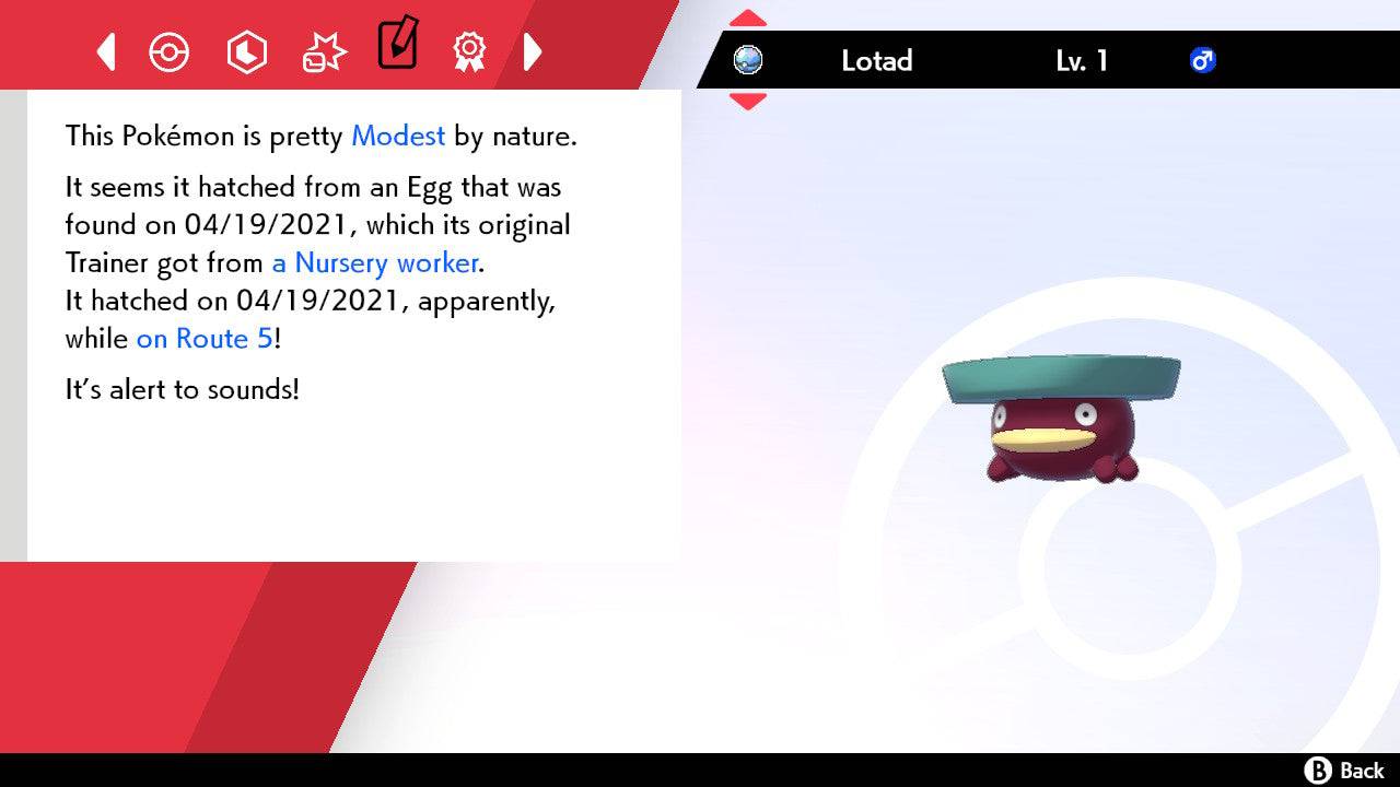 Pokemon Sword and Shield Shiny Lotad 6IV-EV Trained – Pokemon4Ever