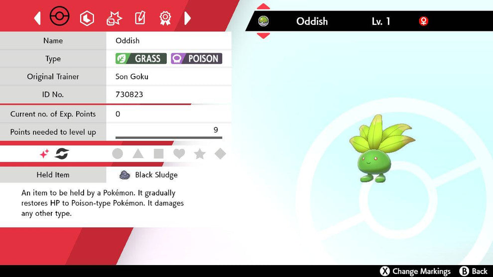 Pokemon Sword and Shield Shiny Oddish 6IV-EV Trained – Pokemon4Ever