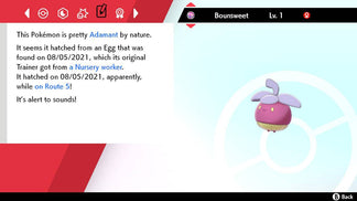 Pokemon Sword and Shield Shiny Level 1 Bounsweet 6IV-EV Trained ...